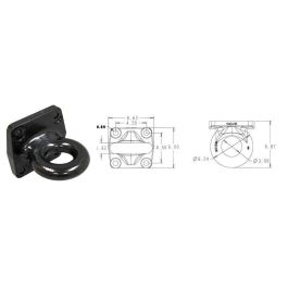 Forged 4-Bolt Mount Lunette Drawbar Ring, 90k #BDB1394